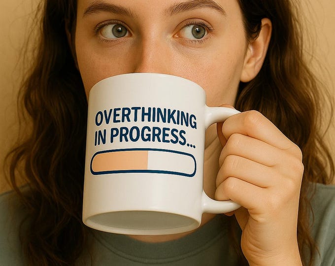 Overthinking in Progress Funny Gen Z Mental Health Coffee Mug - Etsy