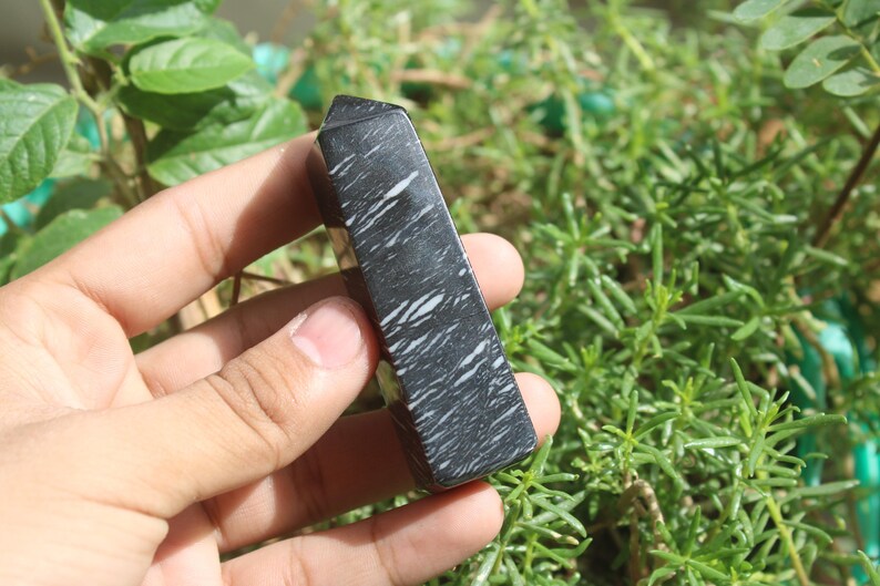 Spider Web Jasper Tower: Natural High Polish Crystal Display Stone ...