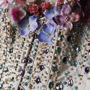 Custom Hand Beaded Silk Flower Burlesque Corset Your Size and Colour - Etsy