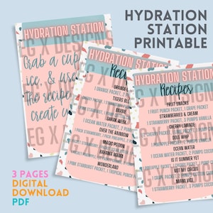 Hydration Station Recipe Printable | Teacher Appreciation | Staff Party ...