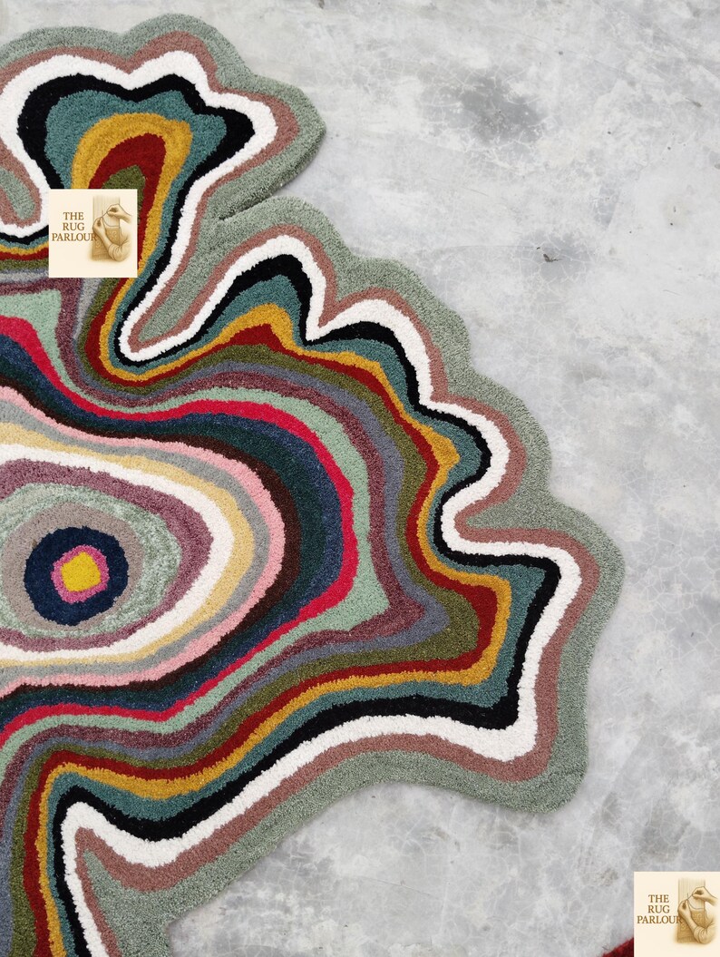 Handmade Geode Tufted Rug: Colorful Abstract Modern Art - Etsy