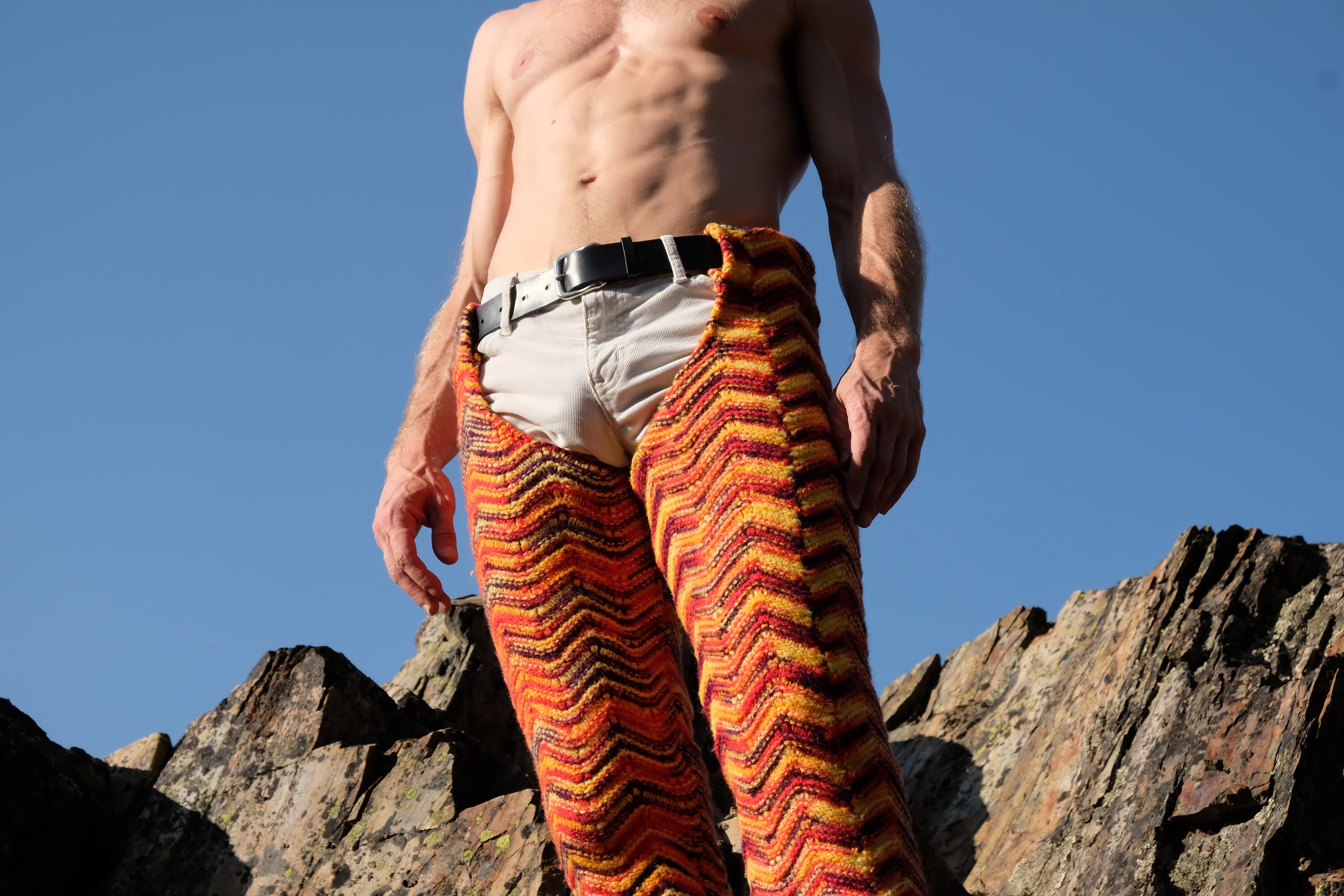 Crochet Chaps Cowboy Boot-Cut Wild Wool Disco Flares S