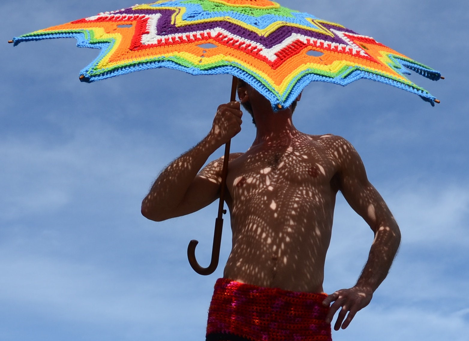 Crochet Parasol Rainbow Stars