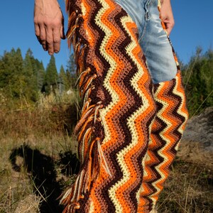Crochet Chaps Orange Yellow Tons of Side Fringe L - Etsy