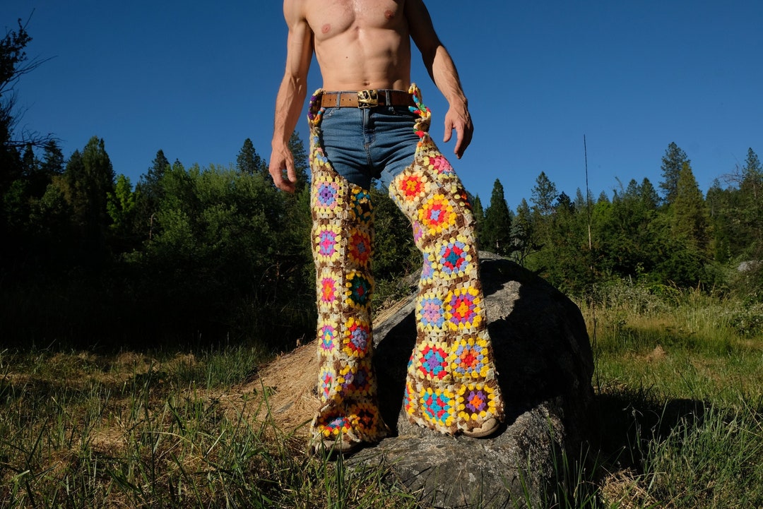 Crochet Chaps Multicolor Patchwork Granny Squares XXL - Etsy