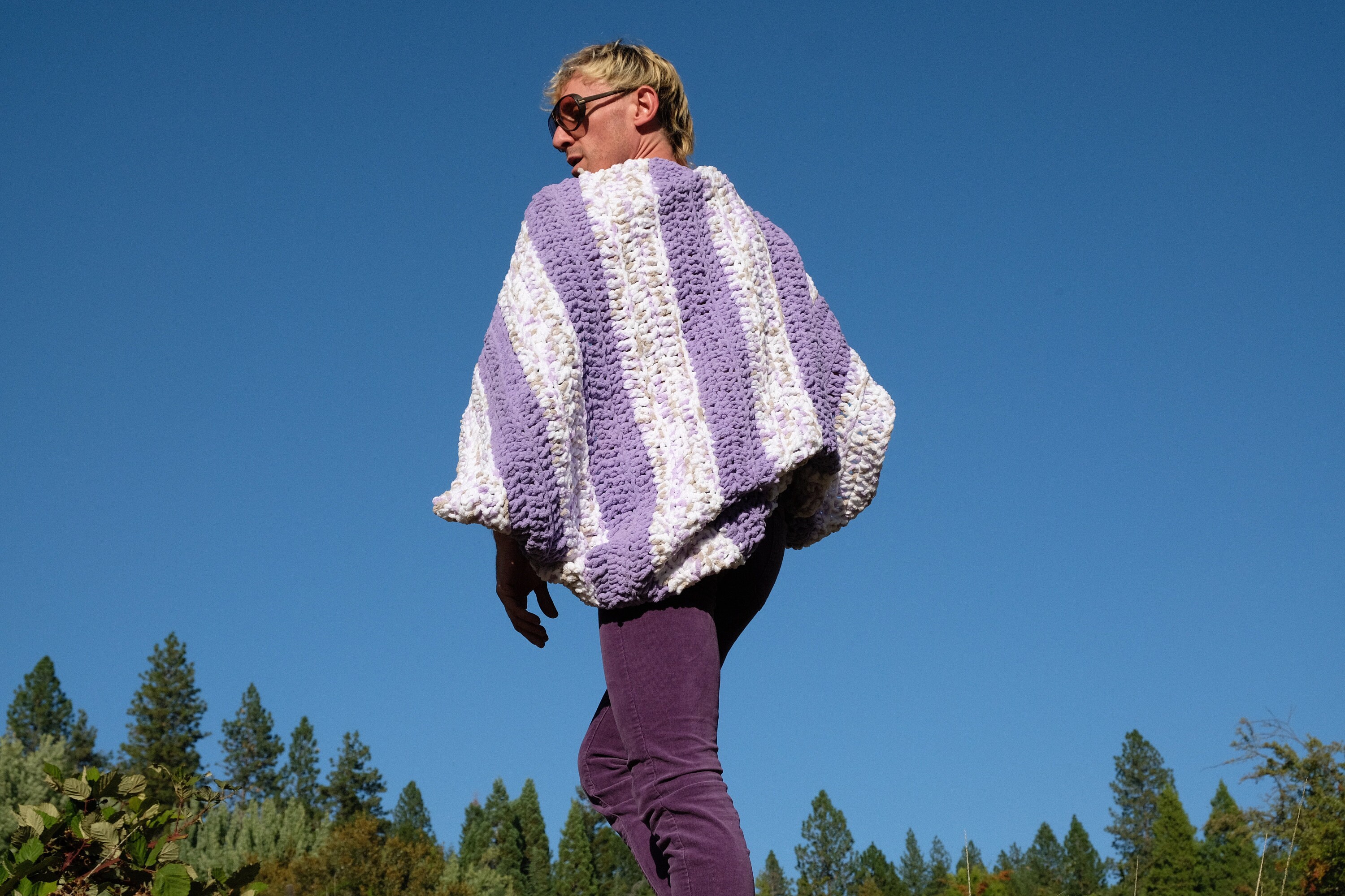 Crochet Shrug Purple Pastel Fluffies
