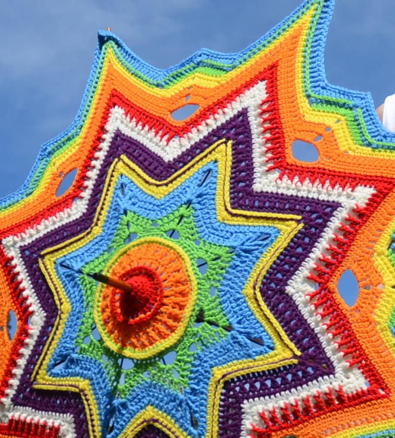Crochet Parasol Rainbow Stars