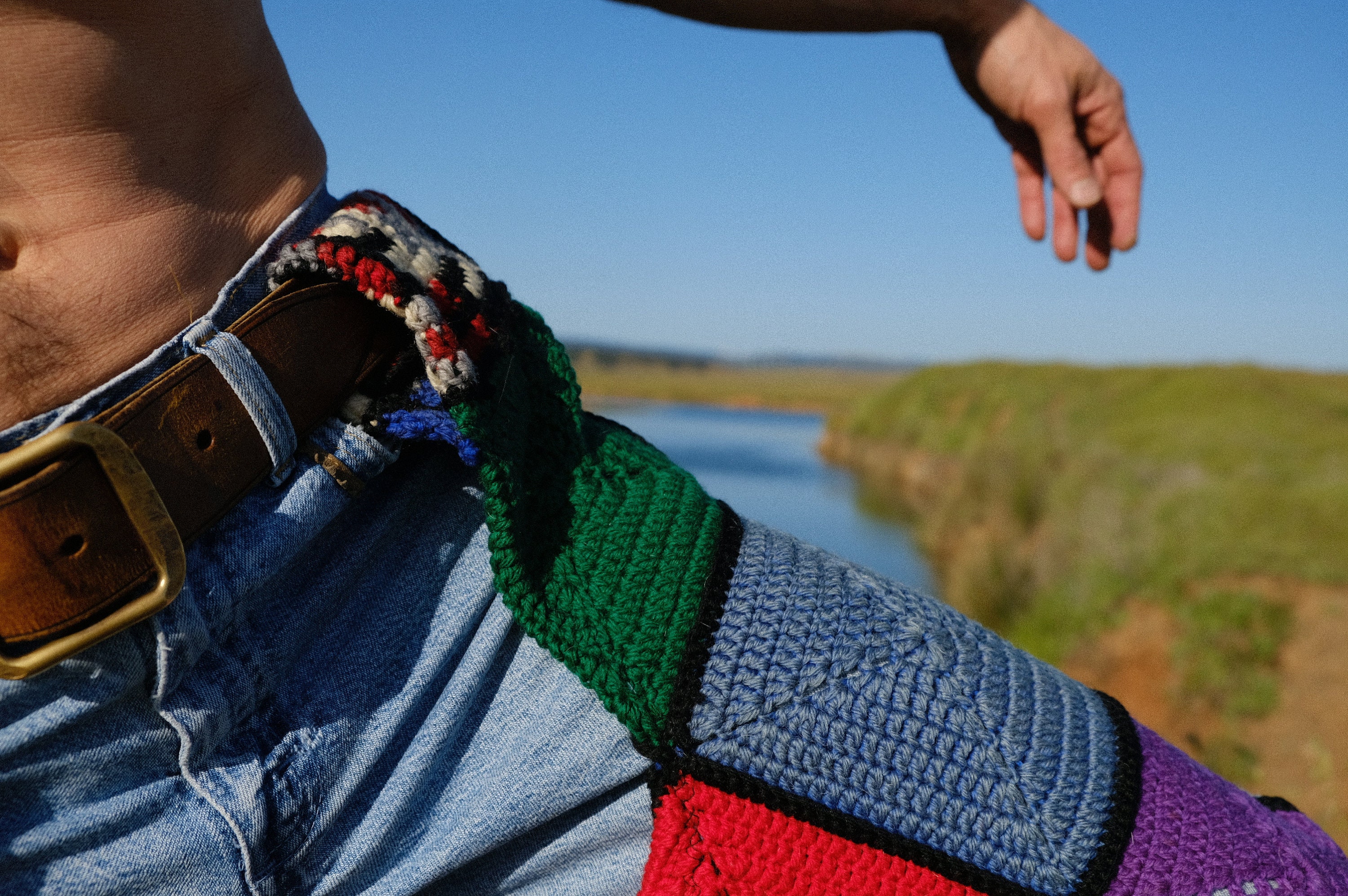 Crochet Chaps Multicolor Squares and Spirals Wool S