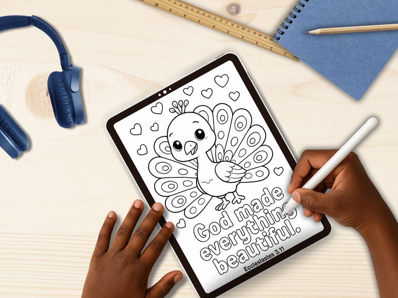Chibi Bible Animal Coloring Book: 30 Scripture Pages (printable Pngs ...