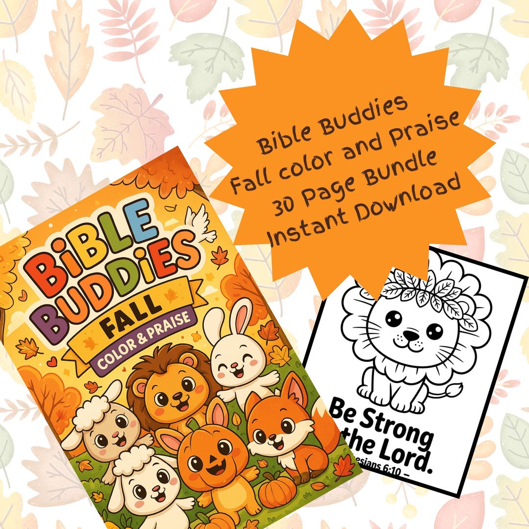 Fall Bible Verse Coloring Pages: Christian Homeschool Activity (30 Pngs ...