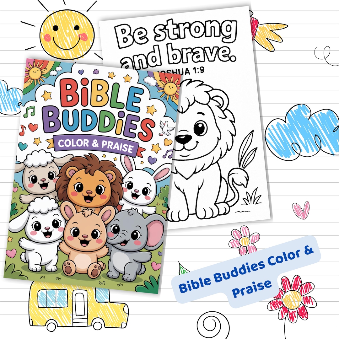 Chibi Bible Animal Coloring Book: 30 Scripture Pages (printable Pngs ...