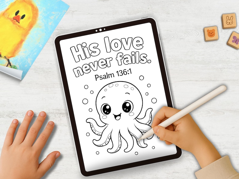 Chibi Bible Animal Coloring Book: 30 Scripture Pages (printable Pngs ...