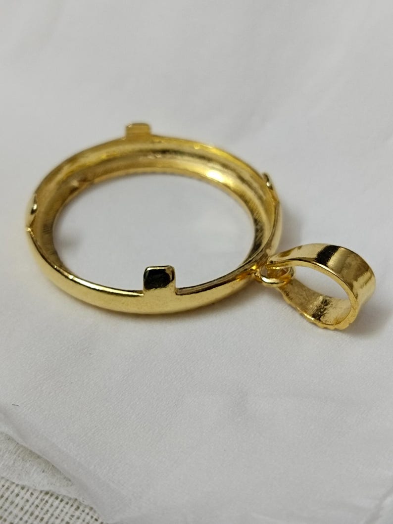 Handmade Sterling Silver Coin Bezel Pendant 18k Gold Plated Bezel - Etsy