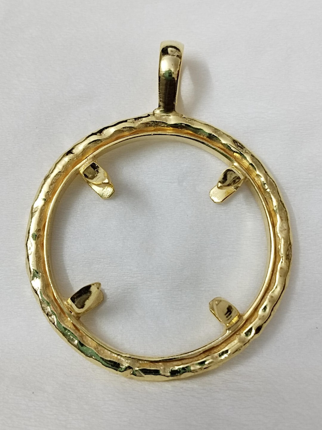 925 Sterling Silver Pendant Blank Bezel: Handmade Coin Connector ...
