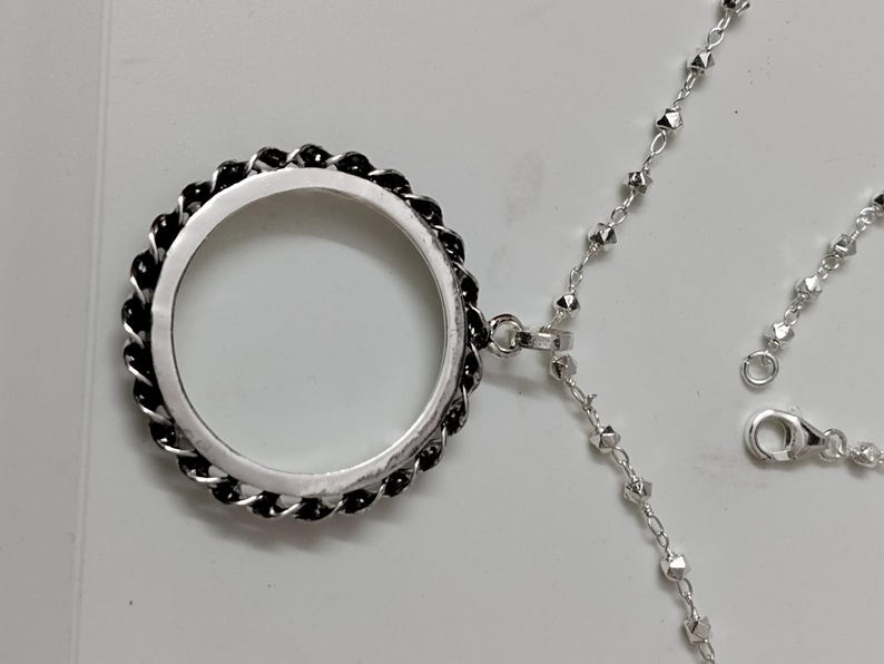 Handmade Sterling Silver Coin Bezel Pendant With Chain - Etsy
