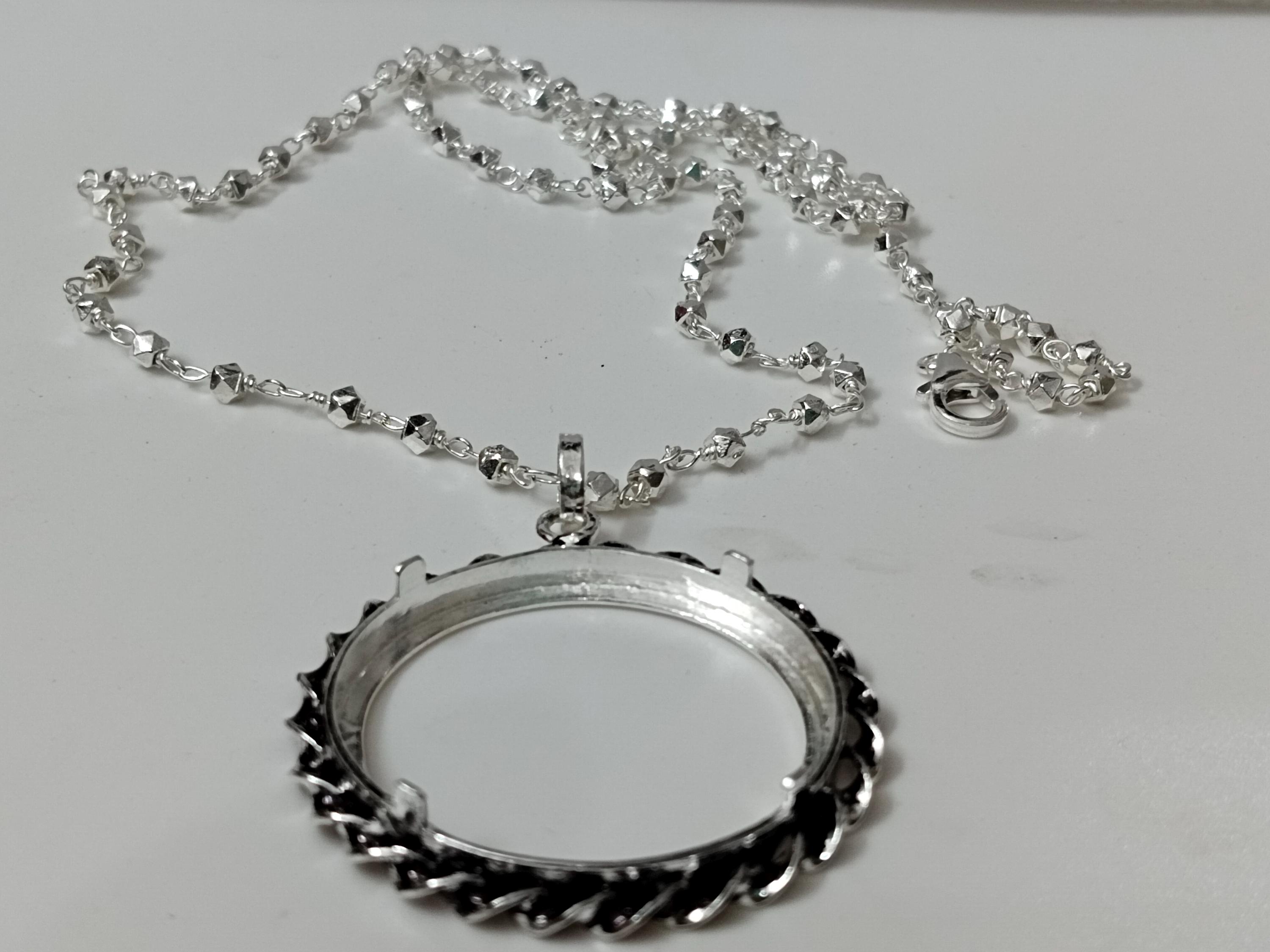 Handmade Sterling Silver Coin Bezel Pendant With Chain - Etsy