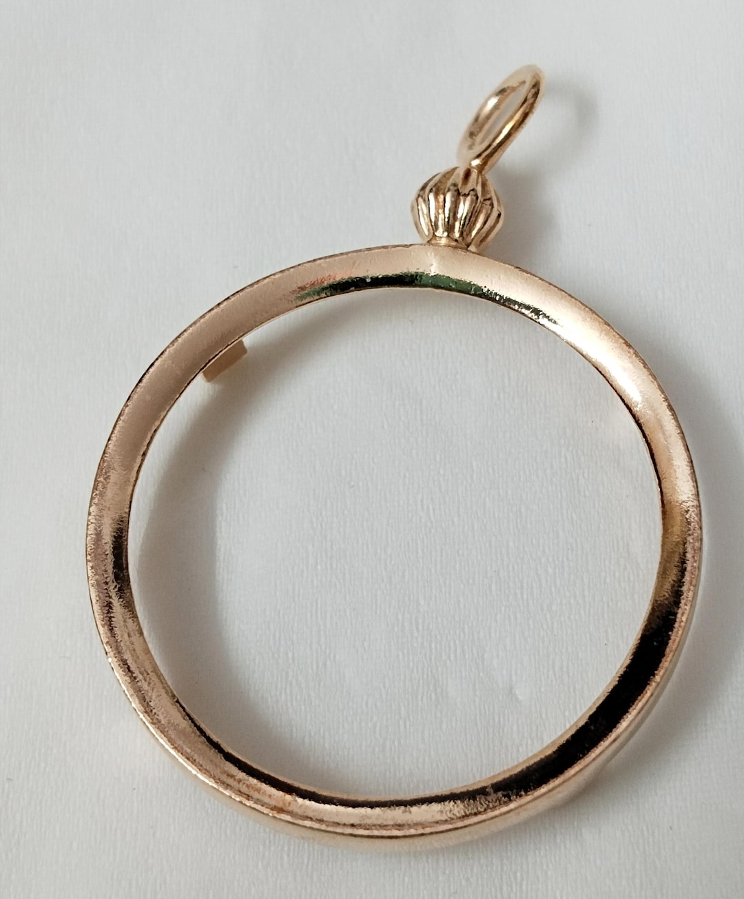 Sterling Silver Round Pendant Bezel: Handmade Coin Connector - Etsy