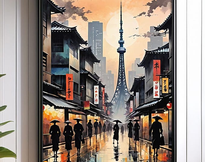Tokyo Street Symphony: Colorful Urban Painting | Japanese Cityscape Art ...