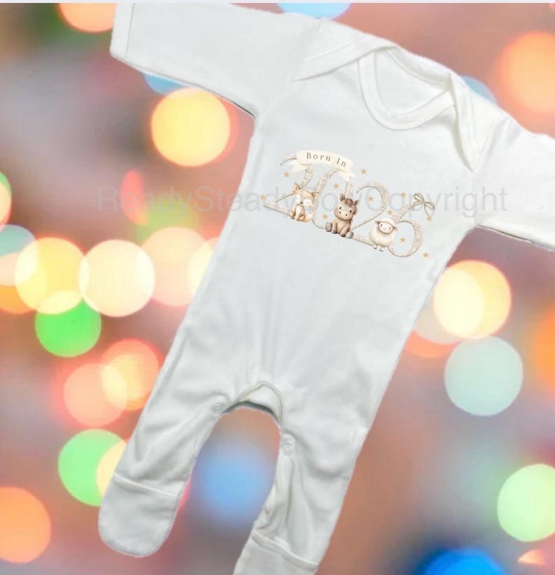 Personalised 'born in 2026' Baby Outfit: Keepsake Announcement Romper ...