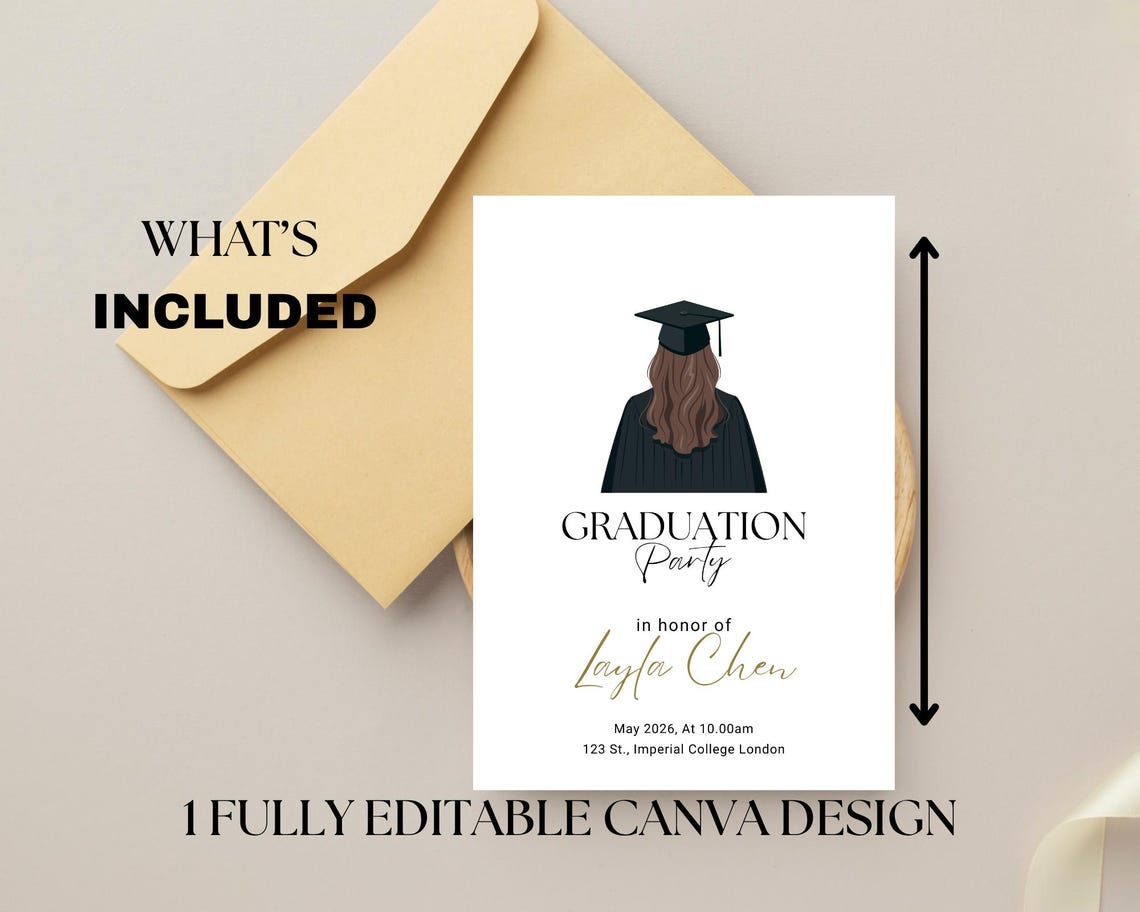Modern Graduation Party Invitation Template | Printable Announcement ...