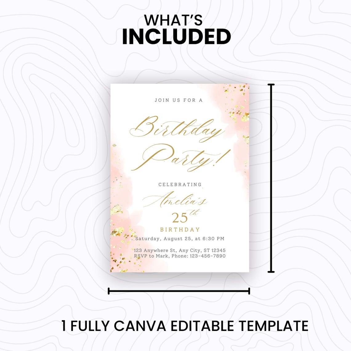 Printable Birthday Invitation Card | Editable Canva Template (digital ...