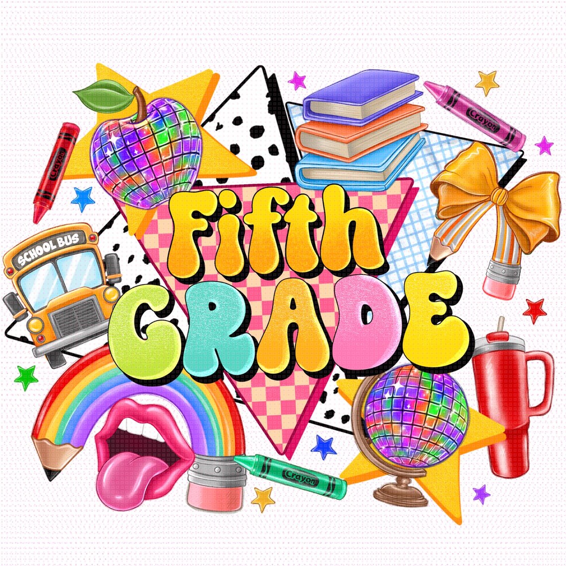 Fifth Grade SVG, Back to School Png, 5th Grade PNG, Teacher Png, Hello 5th Grade, Checkered, 5th ...