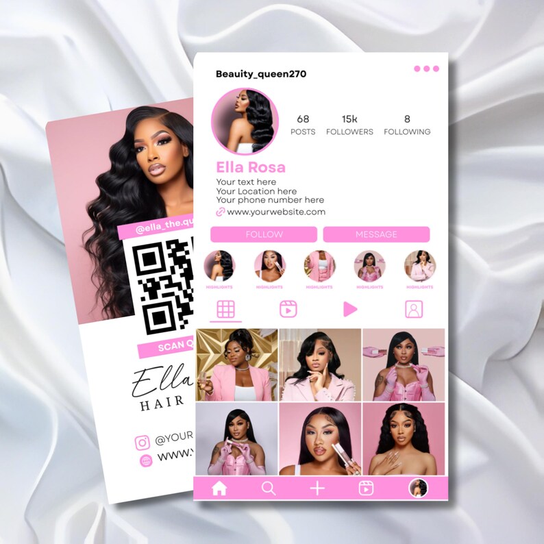 Instagram Business Cards, Business Digital Cards, IG Influencer Cards ...
