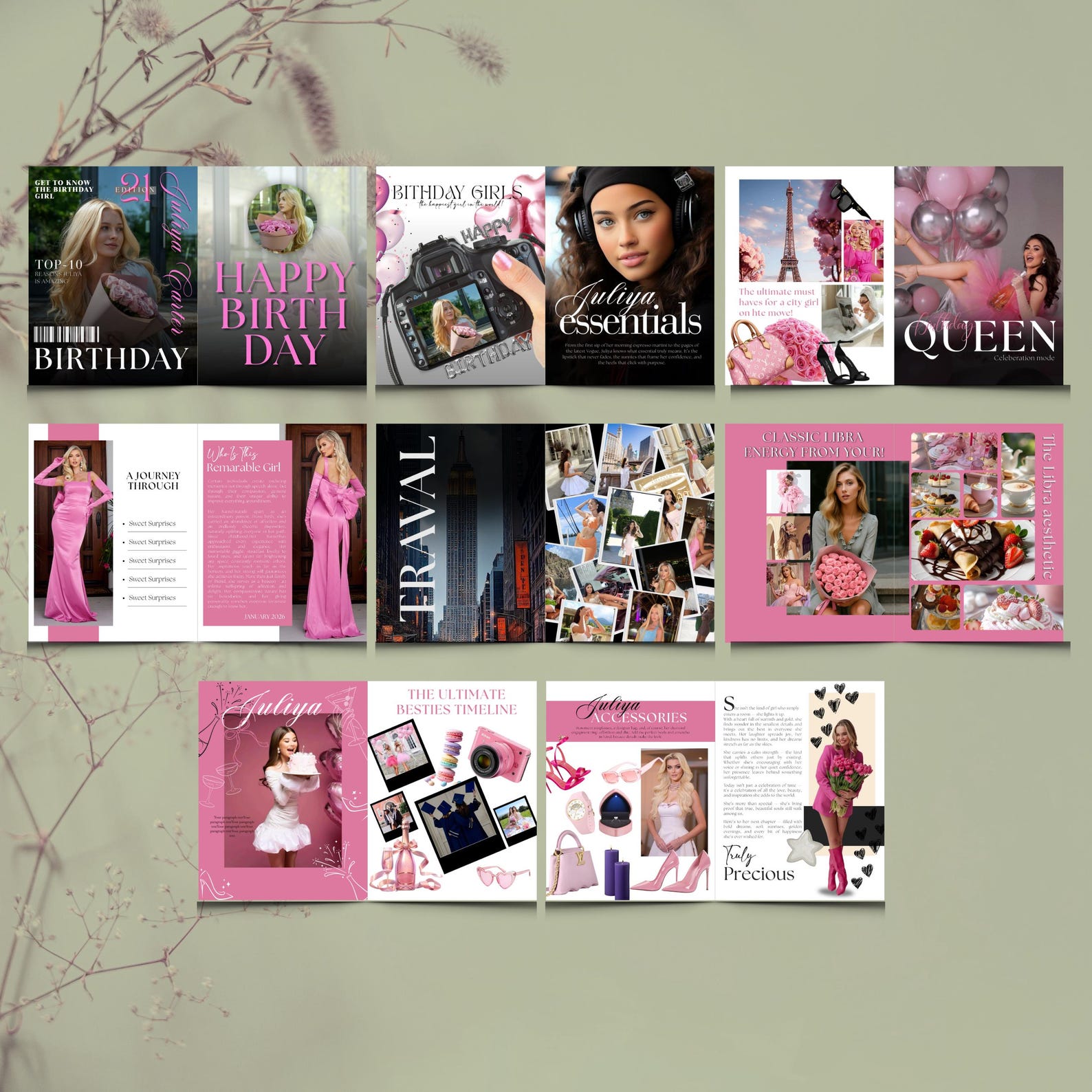 Birthday Magazine Template, Personalized Birthday Magazine, Birthday ...
