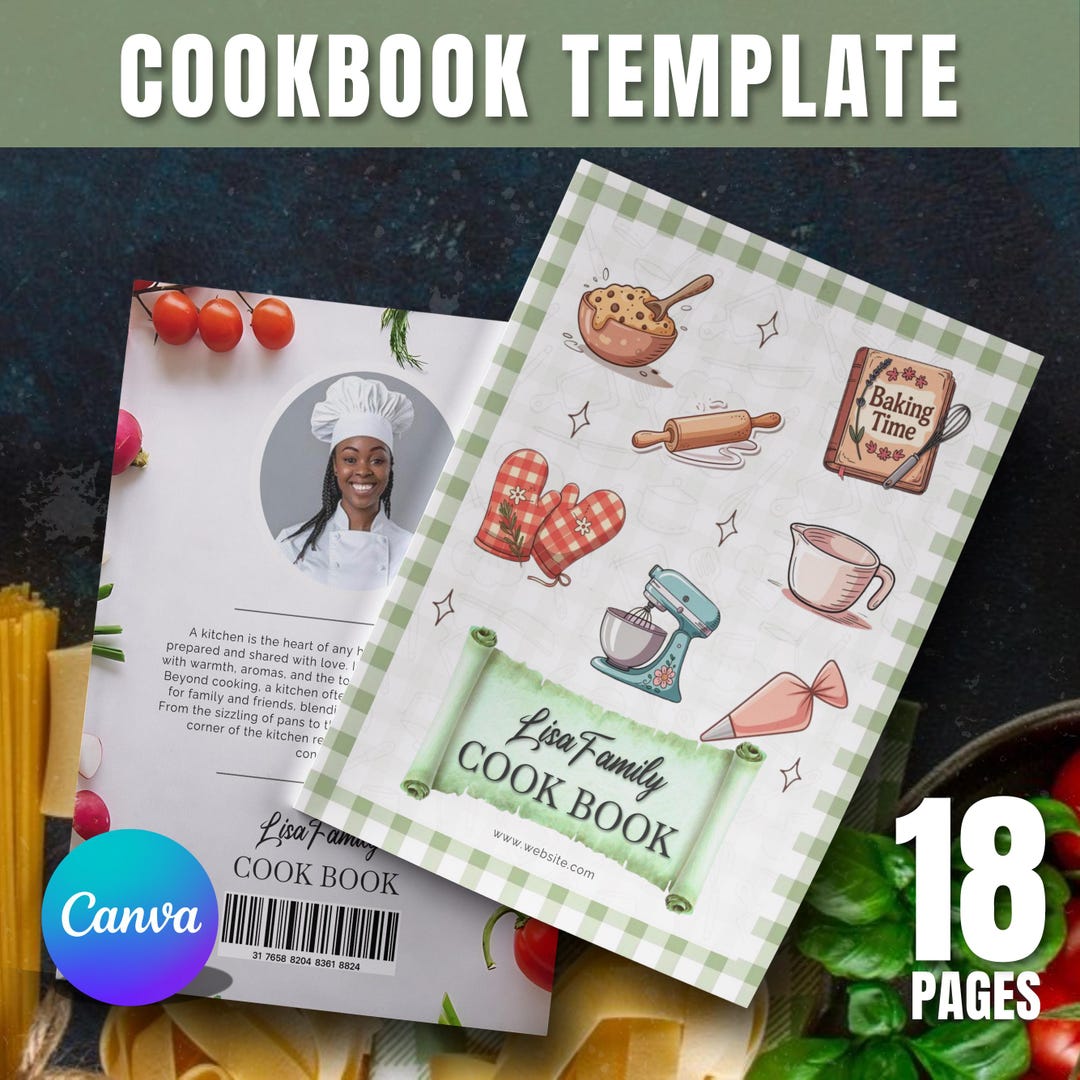 Cookbook Template, Custom Family Cookbook Template, Digital Cookbook ...