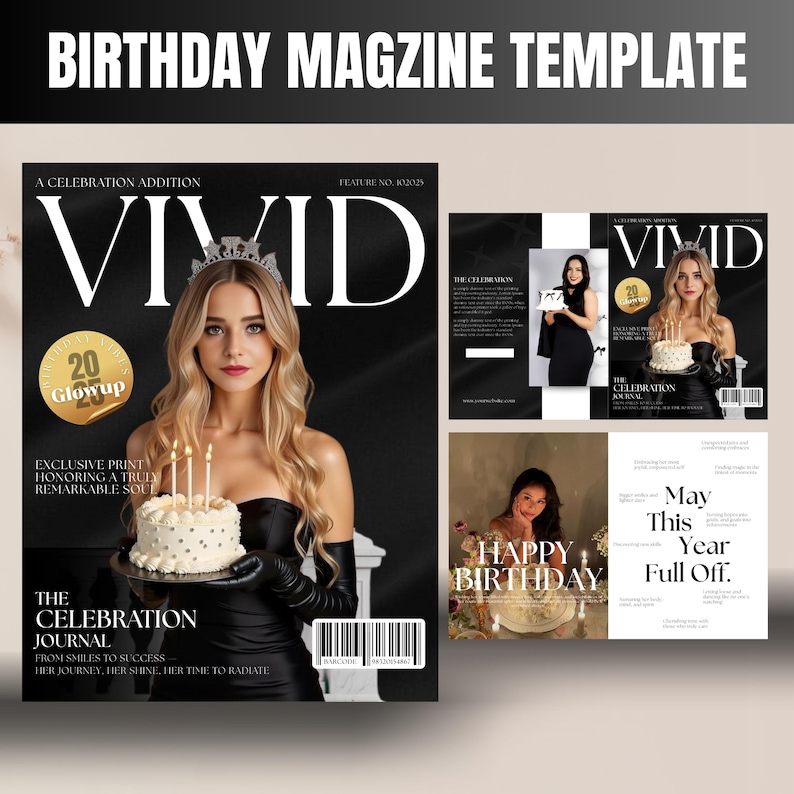 Birthday Magazine Template, Customizable Magazine for Bestfriend ...