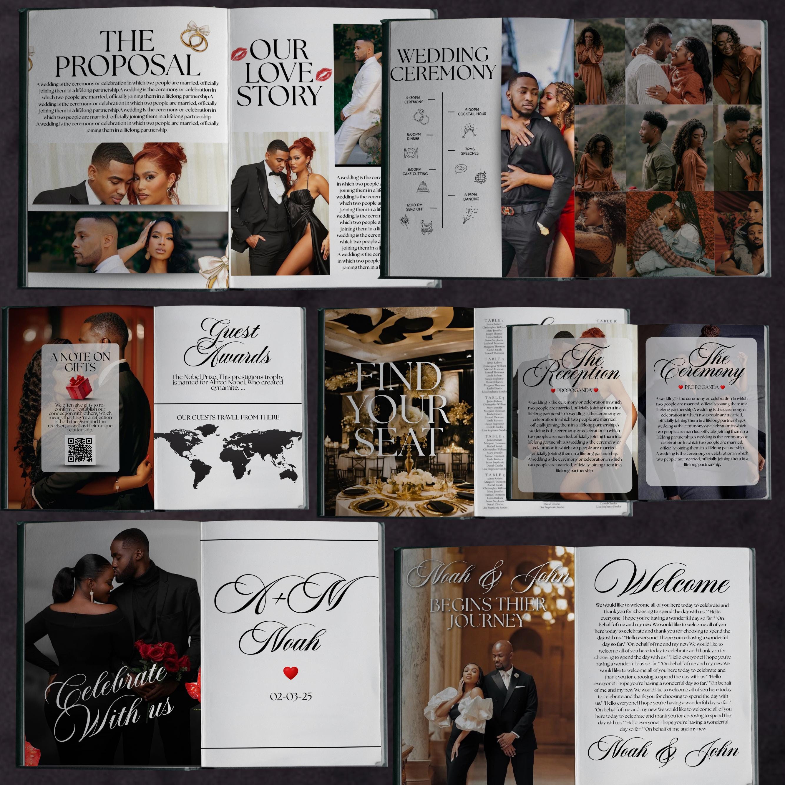 Wedding Magazine Template, Wedding Welcome Magazine, 14 Pages Wedding ...