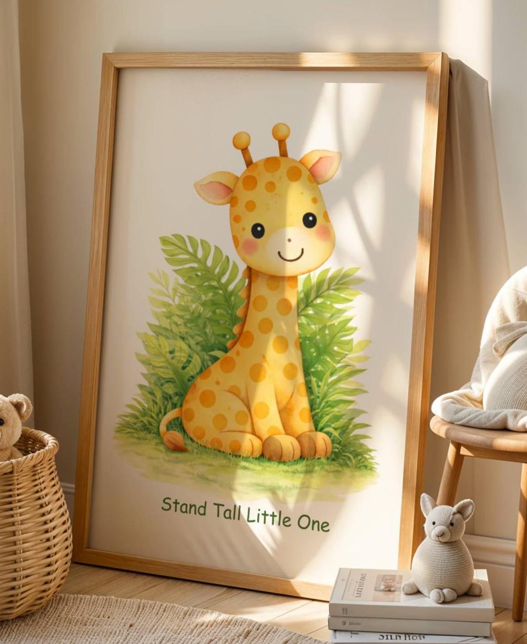 Baby Giraffe Affirmation Safari Nursery Wall Art Print (digital ...