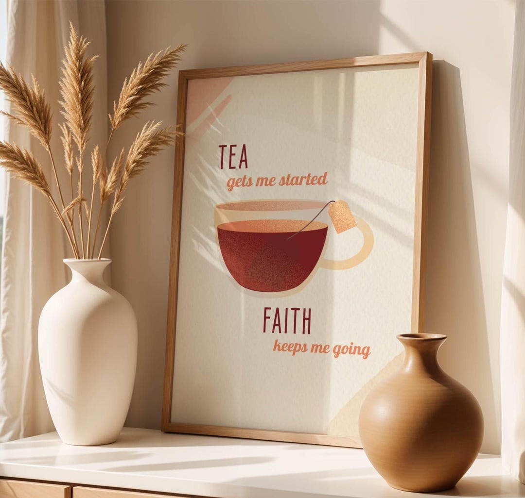 Christian Printable: Tea & Faith Spiritual Home Décor (digital Download ...