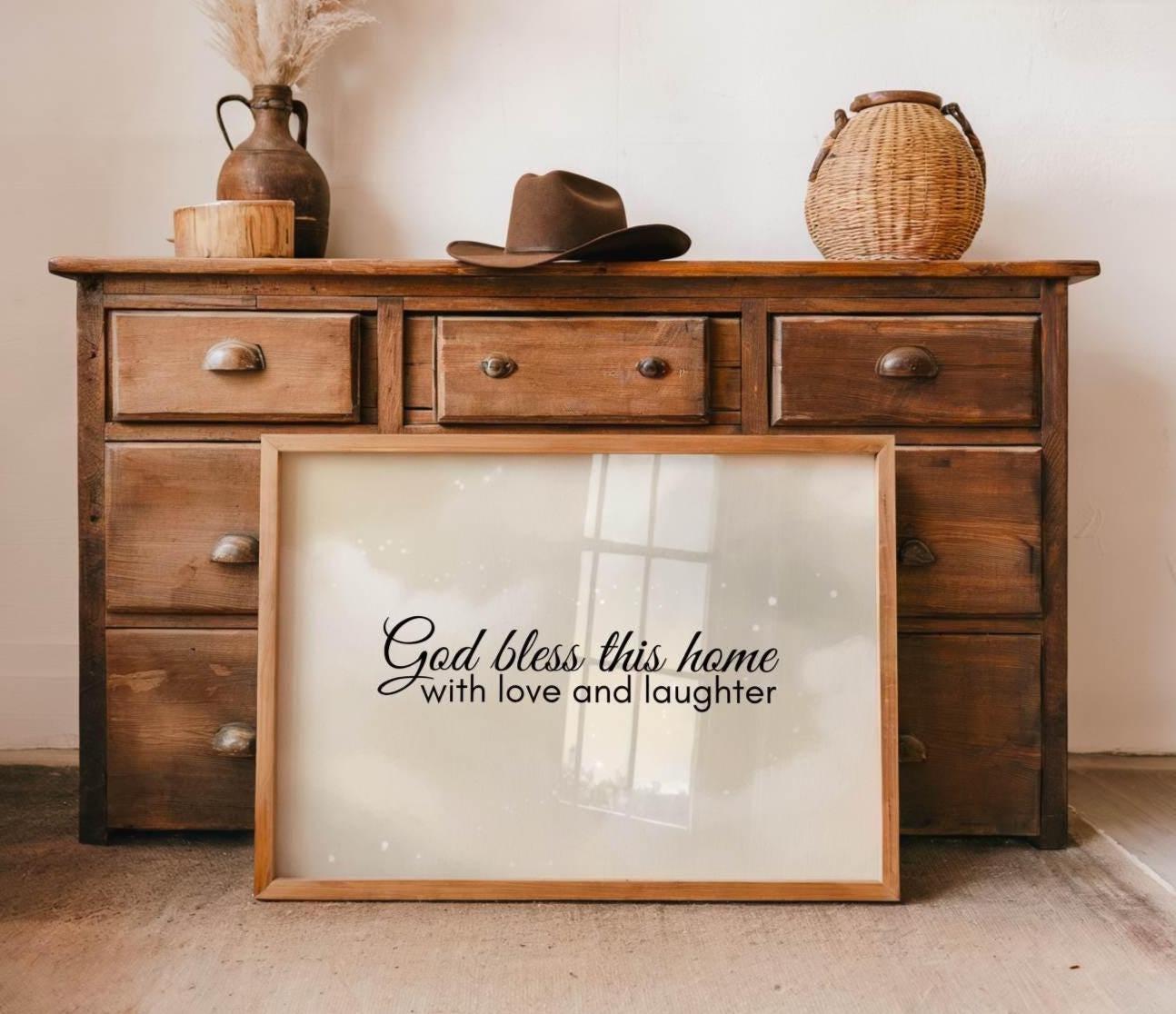 God Bless This Home Christian Wall Art: Spiritual Faith Decor Print ...