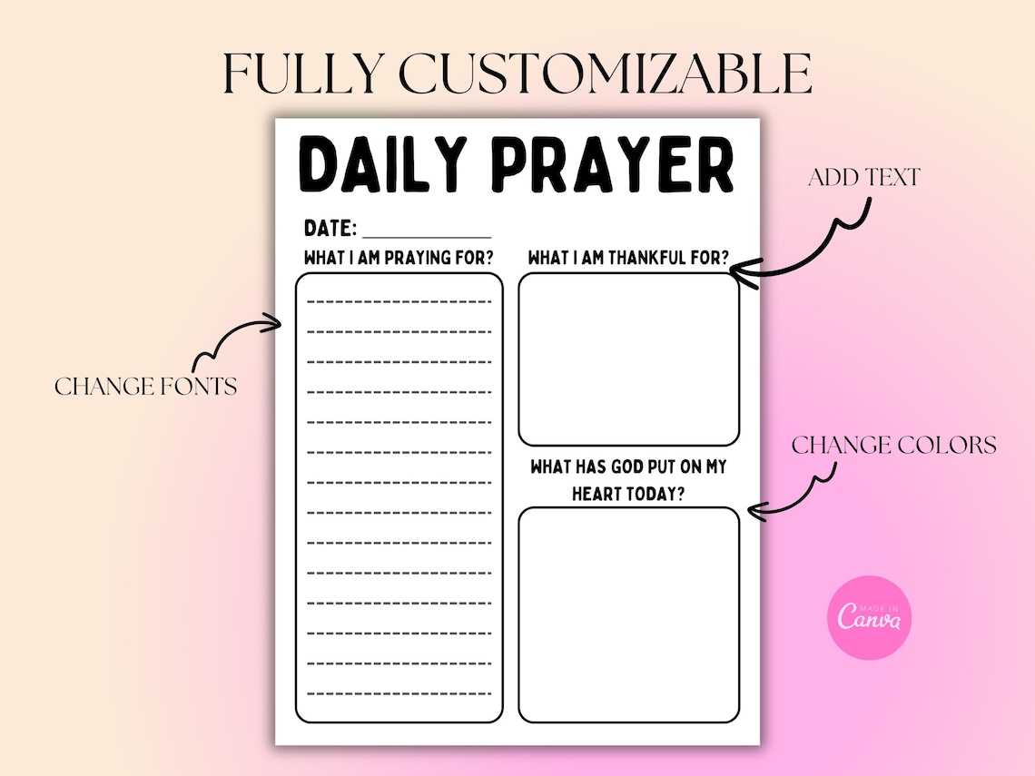 Printable Prayer Journal Canva Template (digital Download) - Etsy