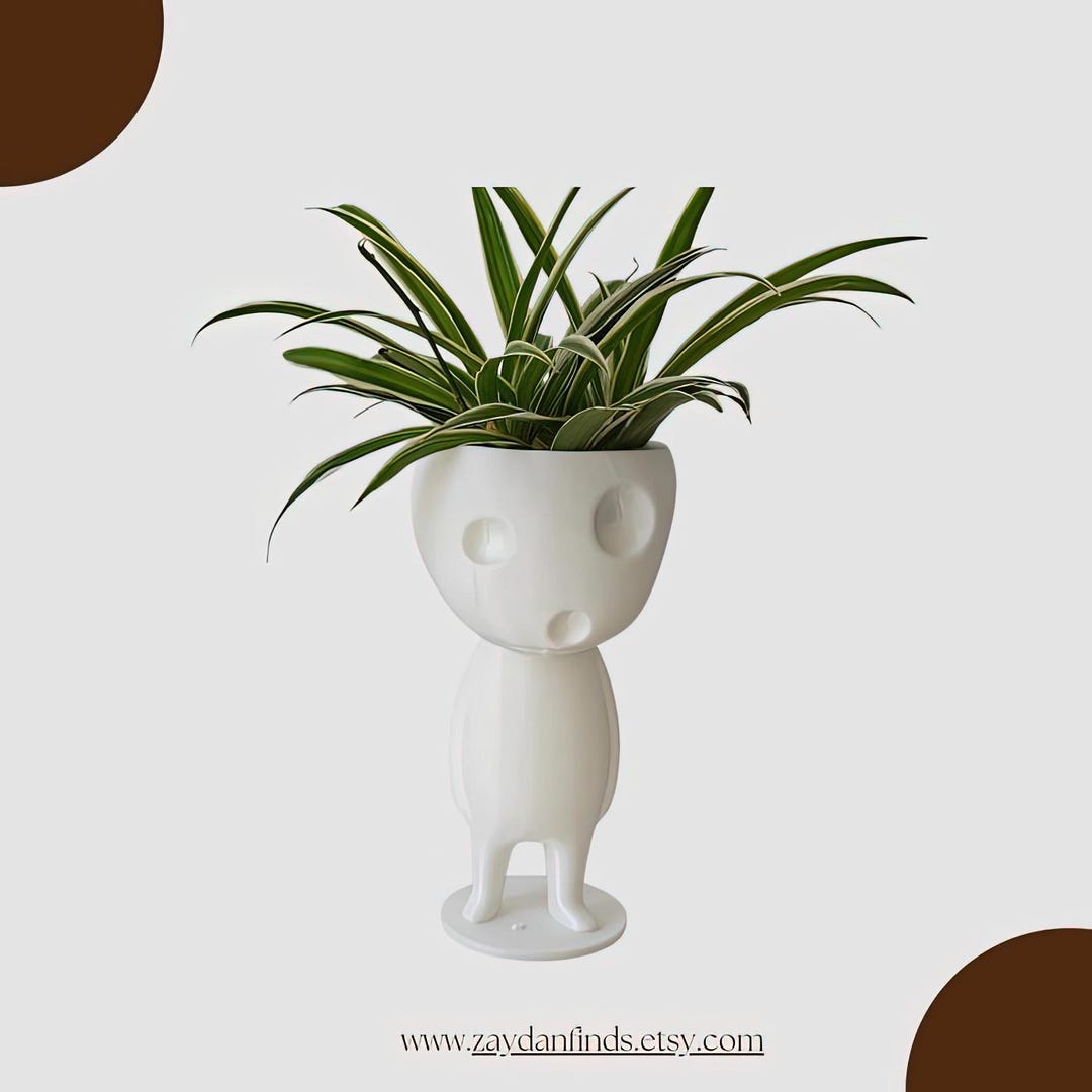 3D Printed Character Planter, Kodama Modern PLA Succulent Pot, Japanese ...