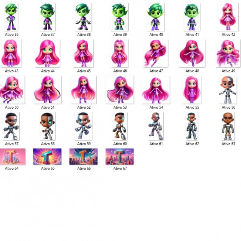 Teen Titans GO Digital Clipart Bundle | 60 Superhero Elements in PNG ...
