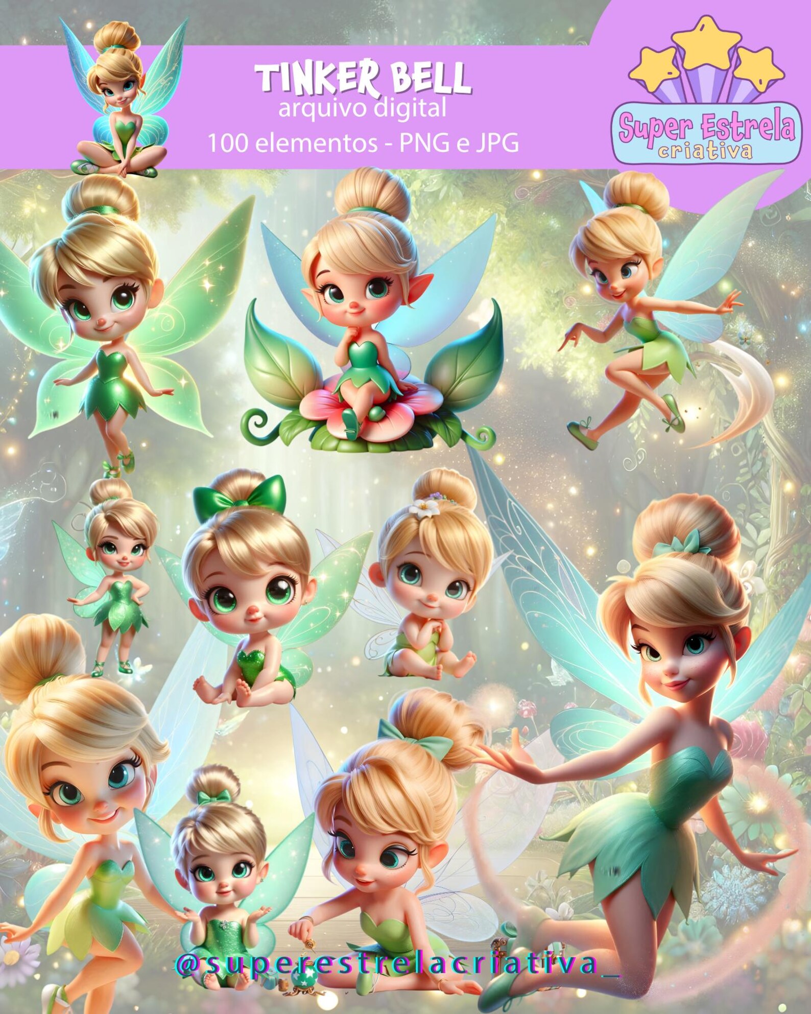 Tinker Bell Digital Kit - Etsy