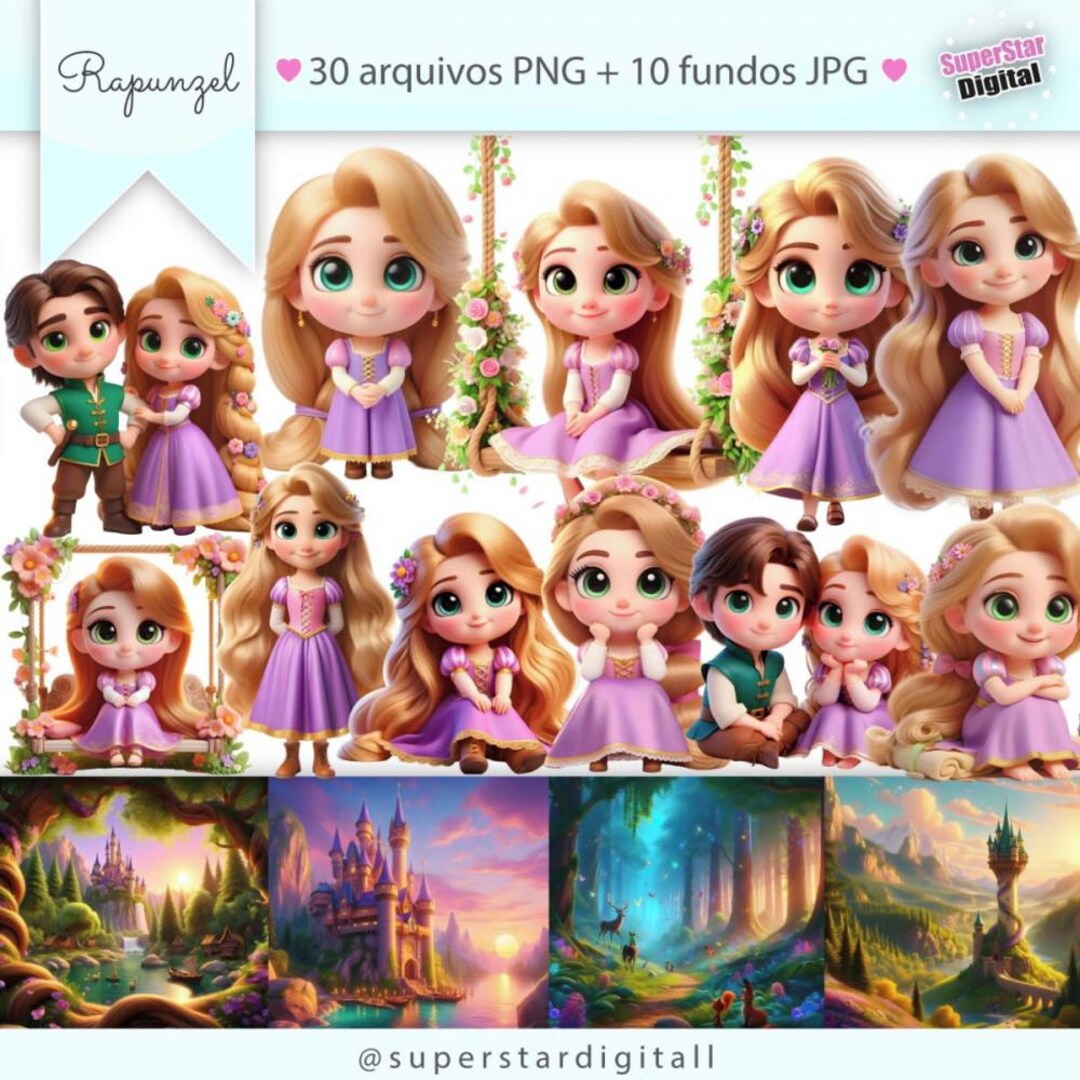 Rapunzel Clipart - Etsy