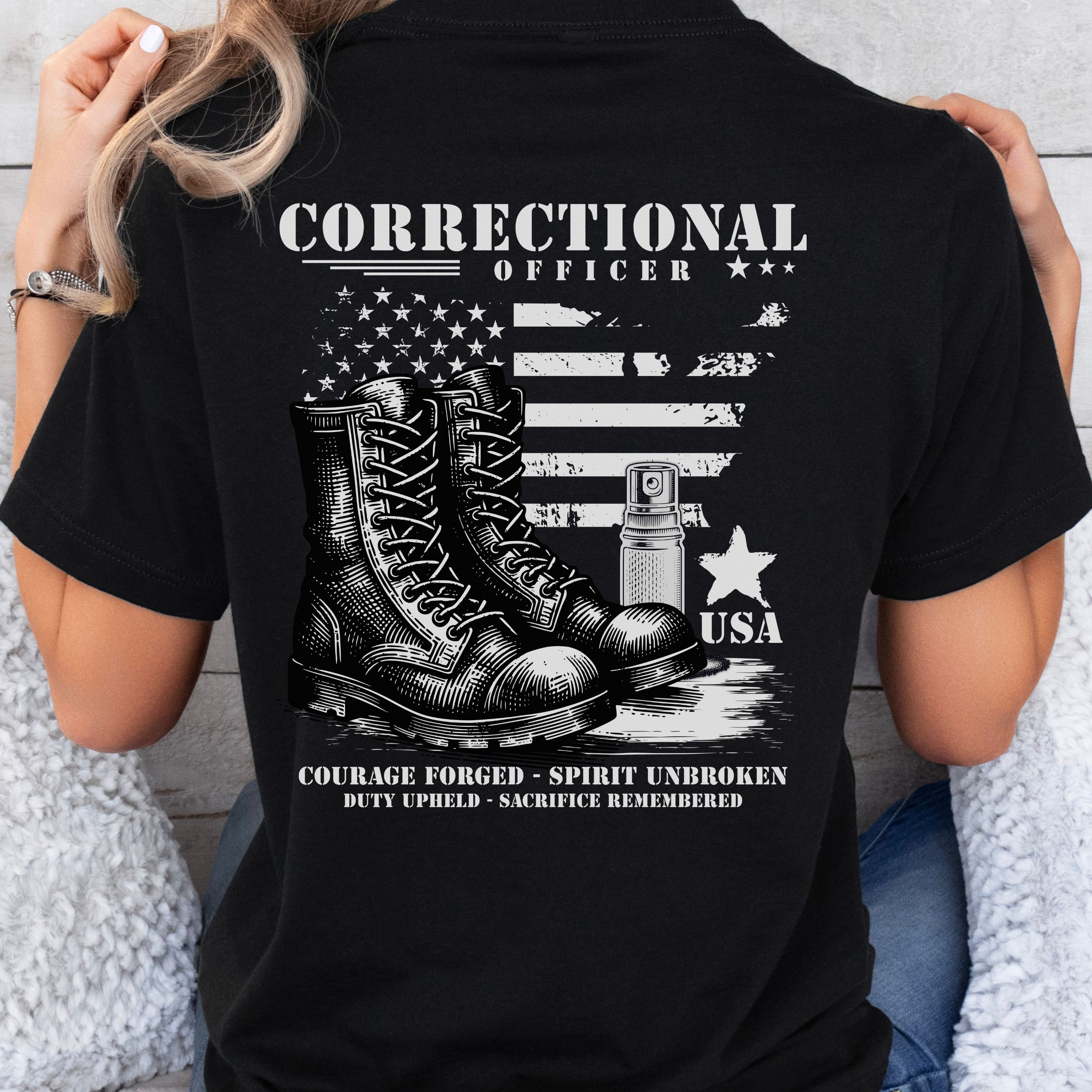 American Flag Correctional Officer Tshirt, Unisex Corrections Shirt ...
