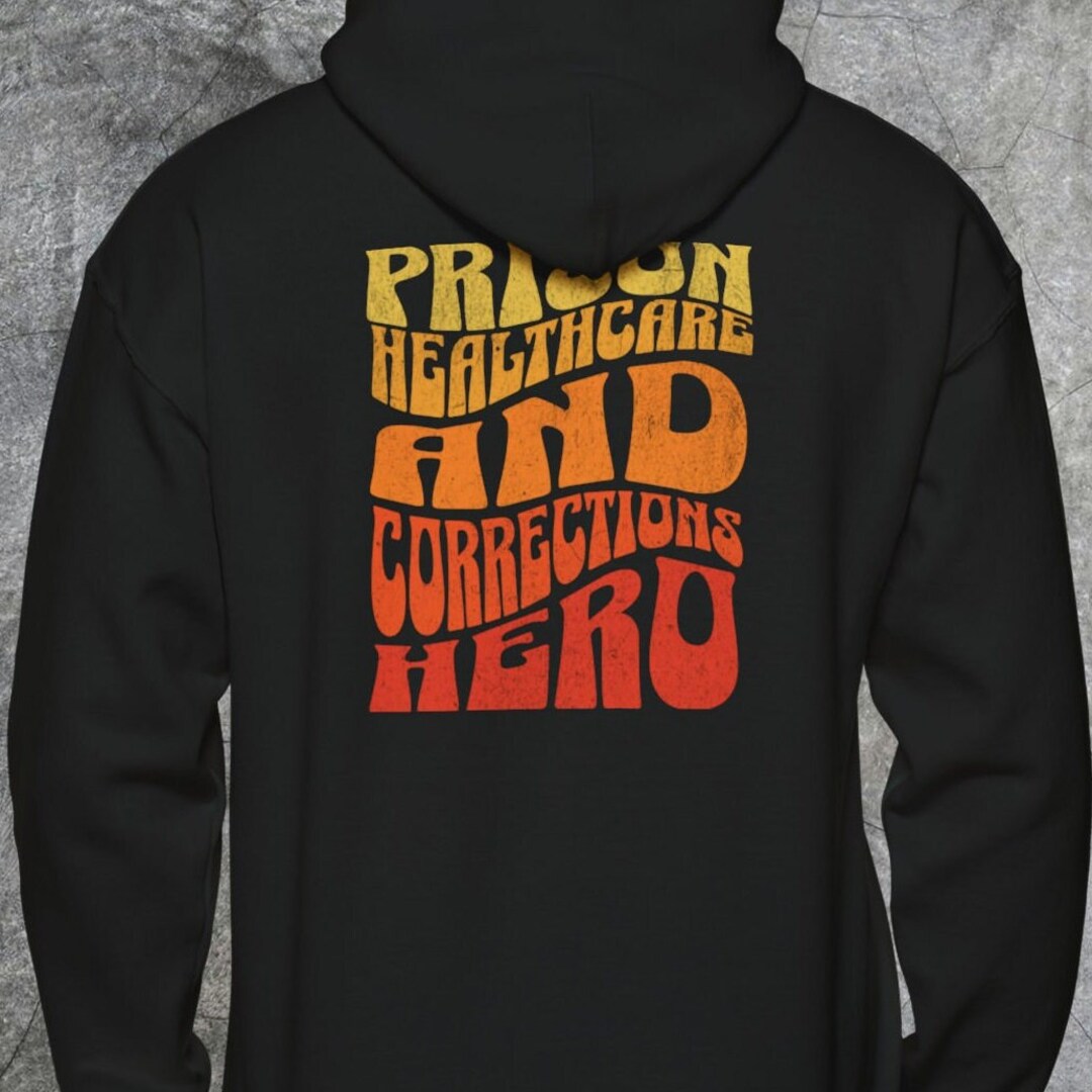 Wavy Retro Correctional Healthcare Hoodie, Colorful Comfy Corrections ...