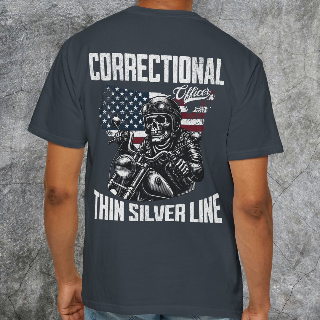 American Flag Shirt for Correctional Officer, Corrections Biker Prison ...