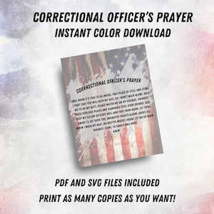 Correctional Officers Prayer Instant Download, PDF SVG Corrections ...
