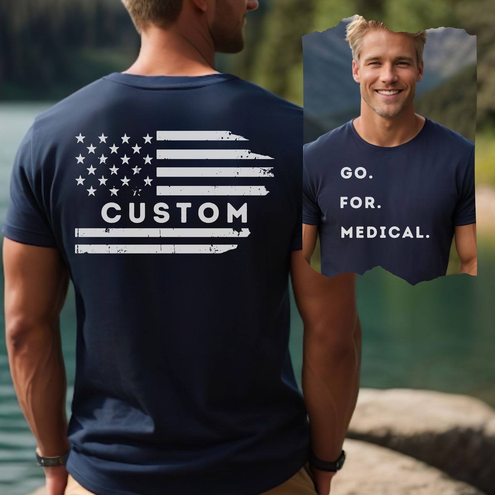 Personalized Go for Medical Shirt Custom American Flag, Medical Tshirt ...