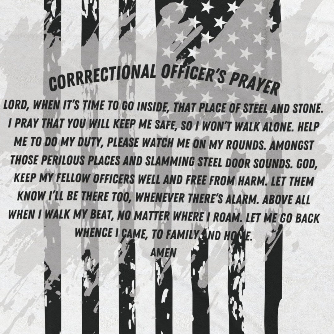 Correctional Officers Prayer Plush Minky Blanket Academy Graduation ...
