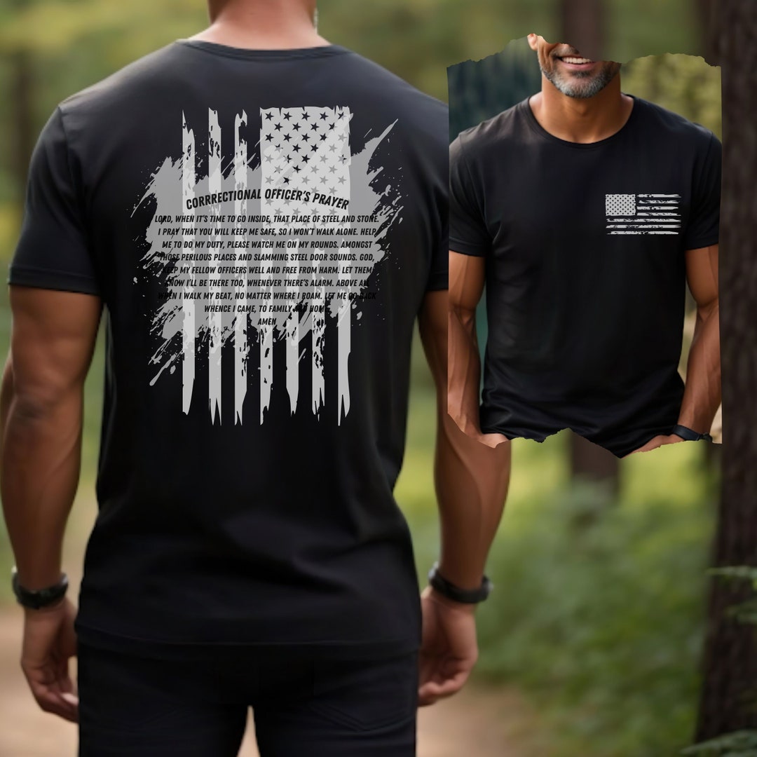 Correctional Officers Prayer American Flag Shirt, Prison Guard Tshirt ...
