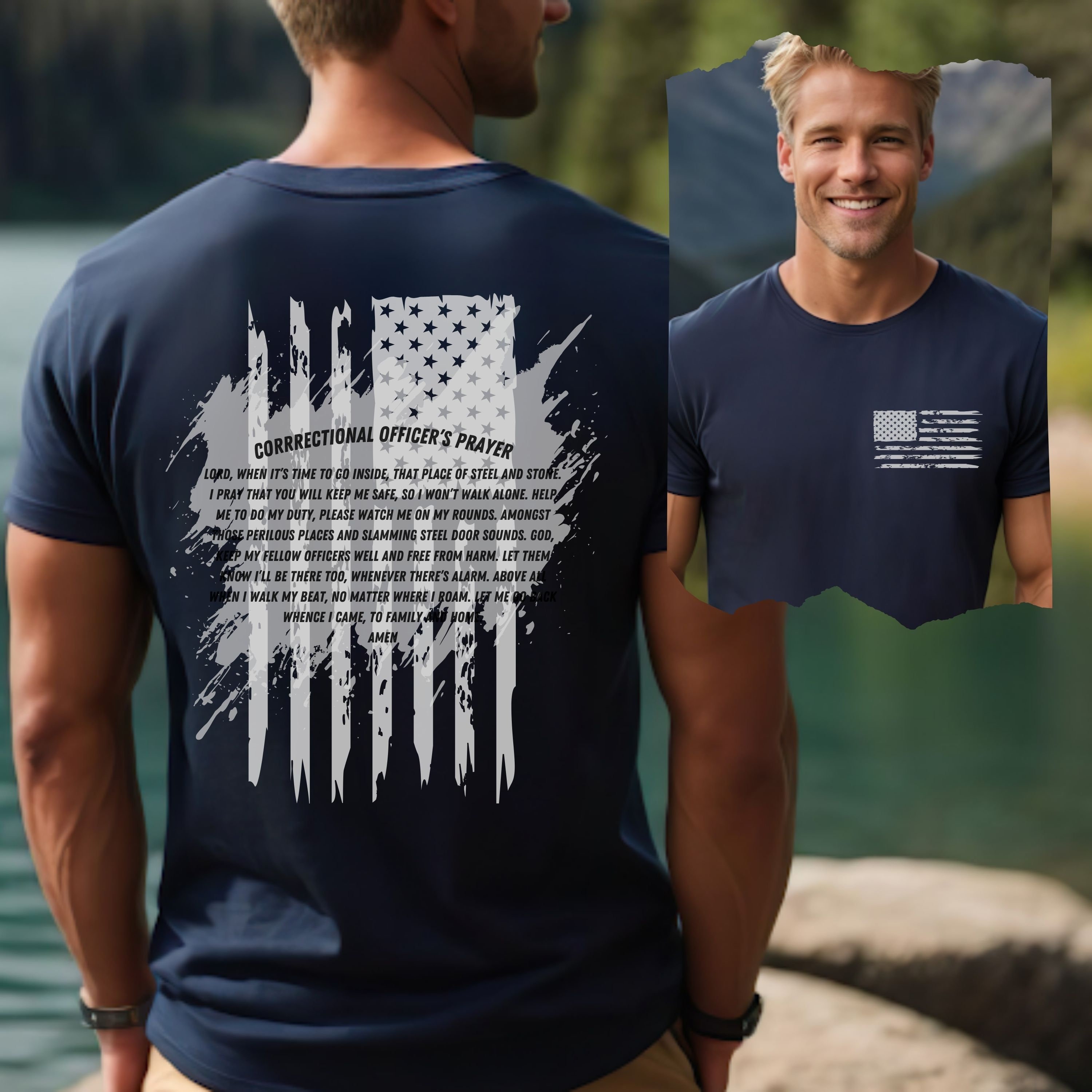 Correctional Officers Prayer American Flag Shirt, Prison Guard Tshirt ...