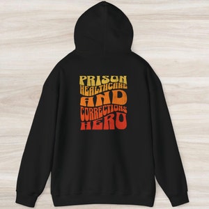 Wavy Retro Correctional Healthcare Hoodie, Colorful Comfy Corrections ...