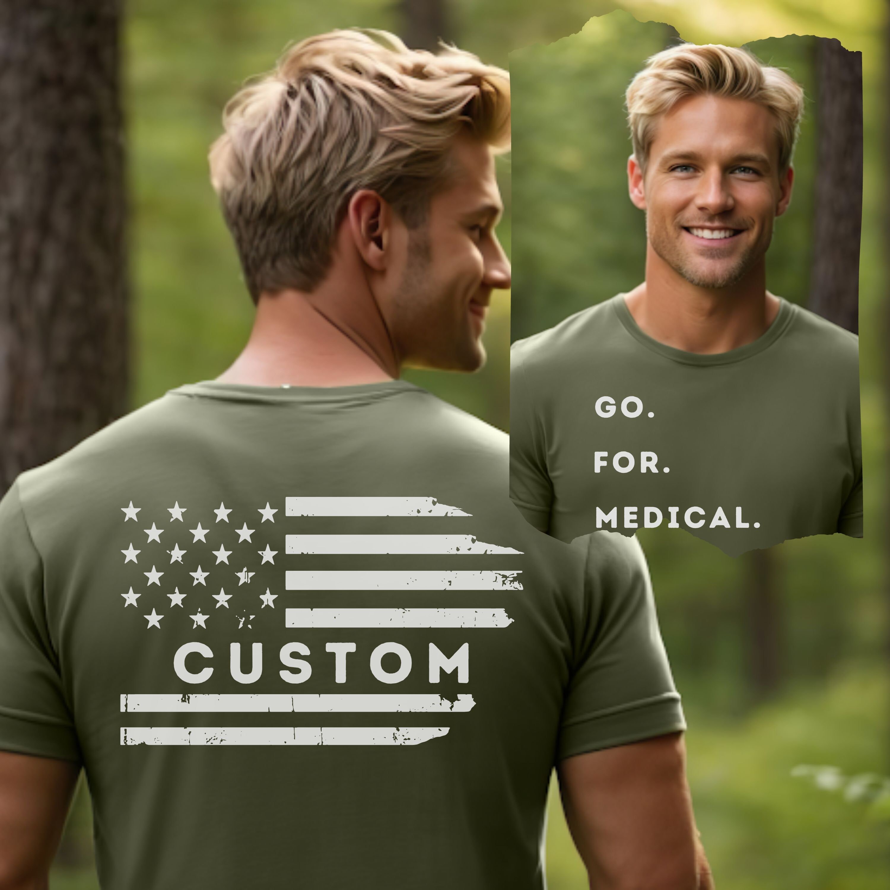 Personalized Go for Medical Shirt Custom American Flag, Medical Tshirt ...