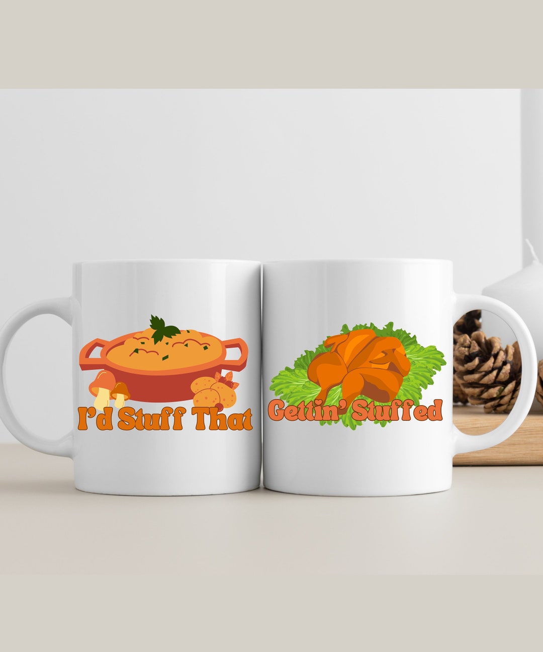 Gettin Stuffed Couples Funny Coffee Mugs, Pregnancy Announcement Mugs ...